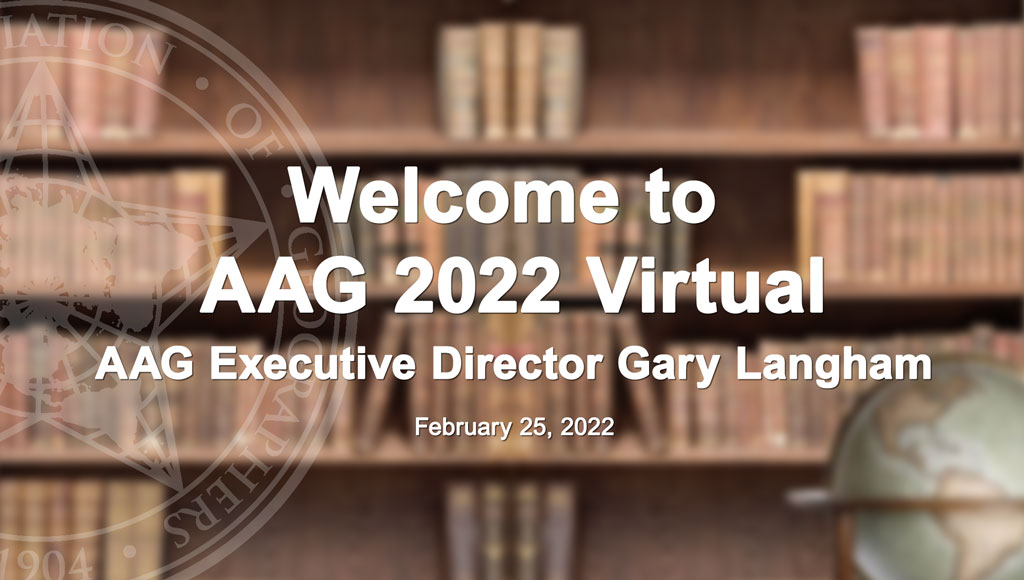 Video: AAG 2022 Welcome from Gary Langham - AAG